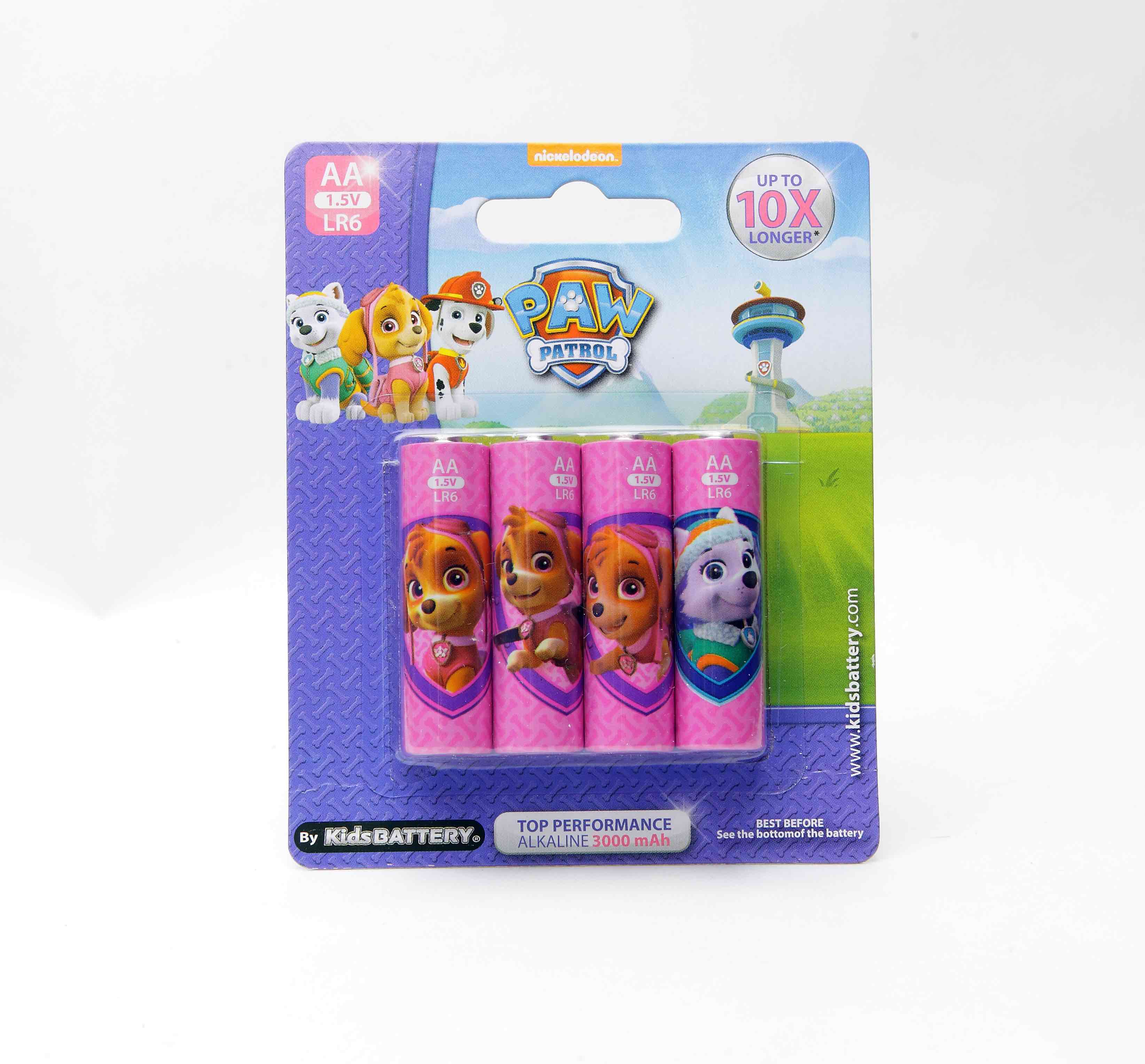 Kidsbattery - Paw Patrol Girls 4 x AA/LR6 Alkaline | Shop Futuretrends